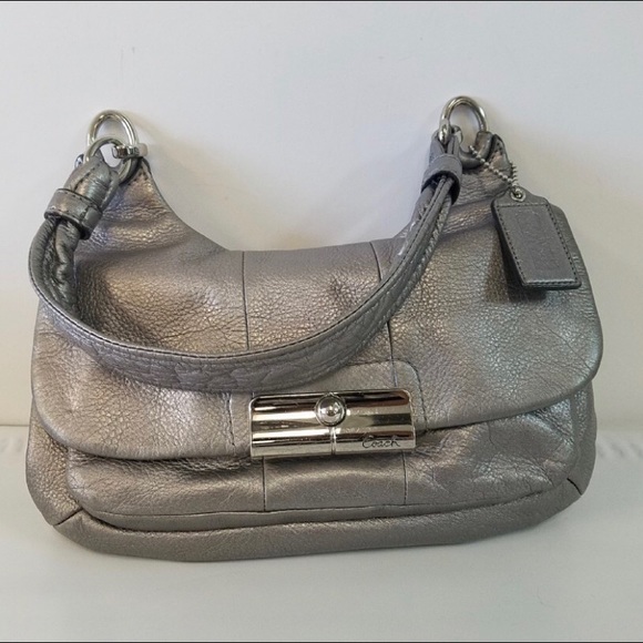 Coach | Bags | Coachvintagelimited Editionkristin Leather Silver Hobo ...